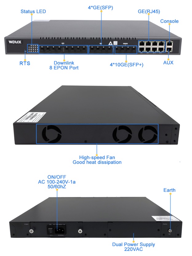 WK-OLT-8P GEPON Vsol 8 Puertos EPON OLT